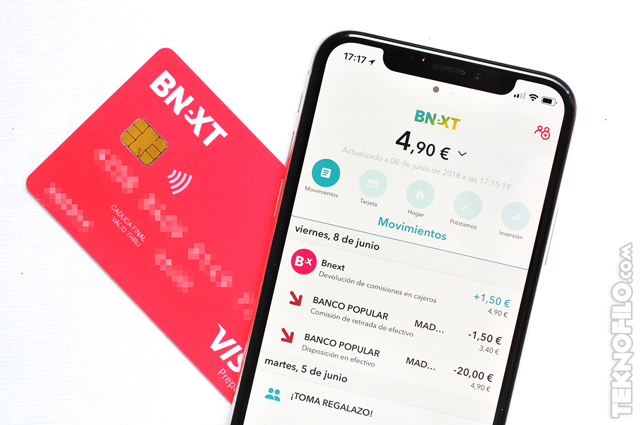Análisis y opinión de la tarjeta VISA de Bnext (+5€ de regalo)