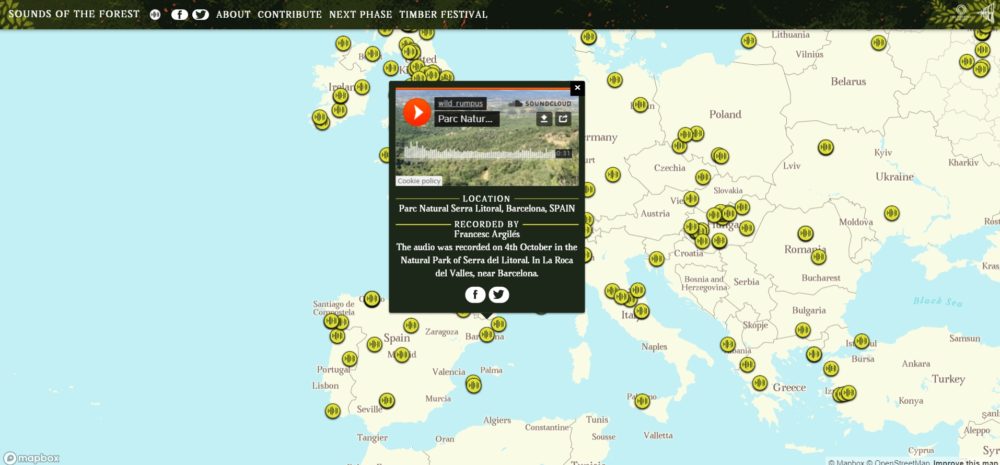 Este mapa permite escuchar cómo suenan los bosques de todo el mundo