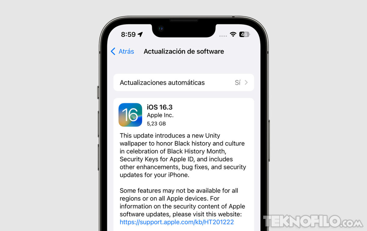 iOS 16.3 ya está disponible para descarga: Estas son sus novedades
