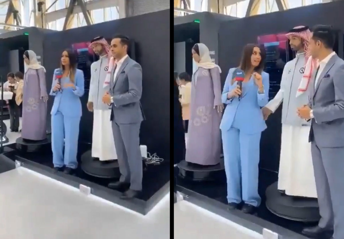 El primer robot humanoide de Arabia Saudí toca el trasero a una ...